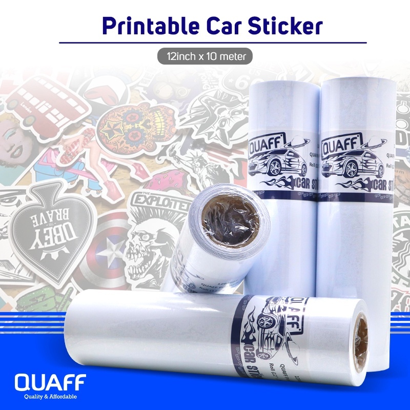 Quaff Printable Vinyl Sticker White Glossy 12 Inches X 10 Meters For ...