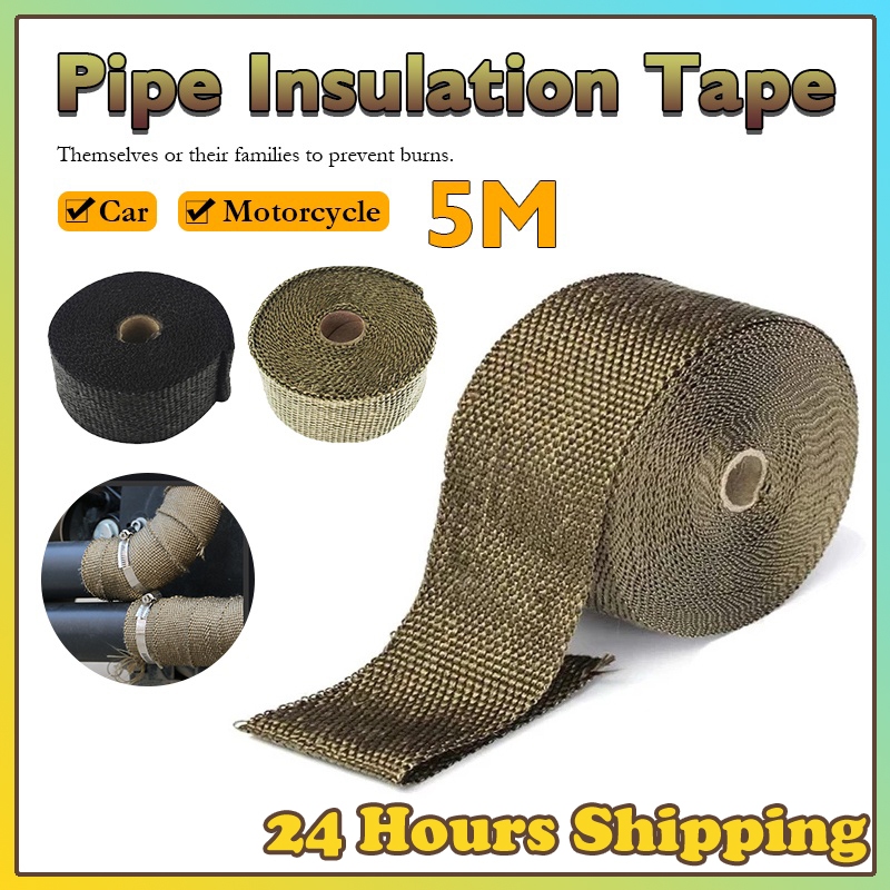 5M Motorcycle High Heat Insulation Wrap Exhaust Header Pipe Tape Cloth ...