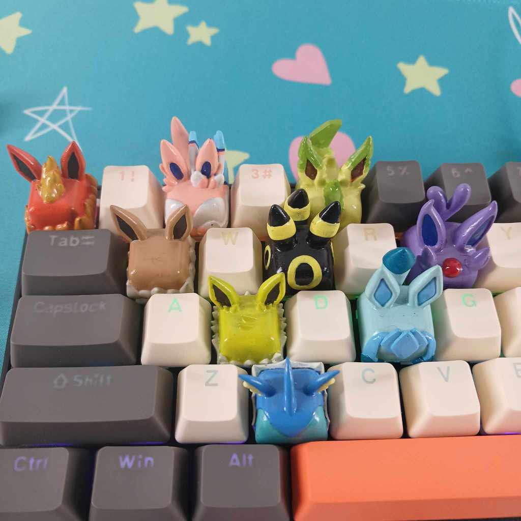 Eevee Evolution from Pokemon 3D Printed Keyboard Caps! (Keycaps ...