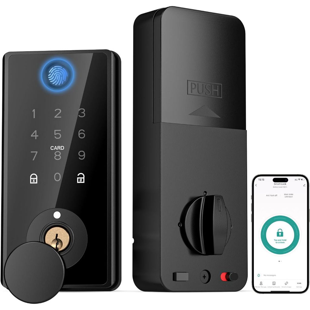Smart Deadbolt Lock Smart Lock Fingerprint Door Lock 5 in 1 Keyless ...