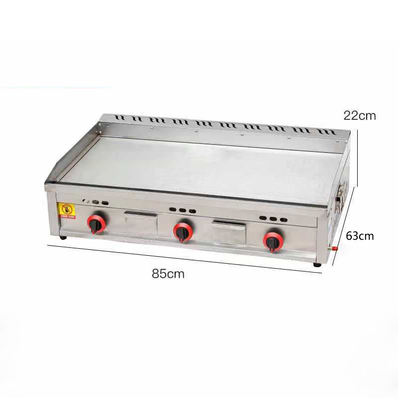 Commercial stainless gas type griddle with deep fryer kitchen multi ...