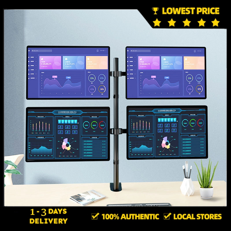 Four Computer Swing Arm Folding Table Monitor Arm Adjustable Tablet 10 ...