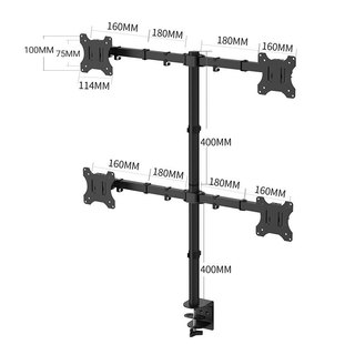 Four Computer Swing Arm Folding Table Monitor Arm Adjustable Tablet 10 ...