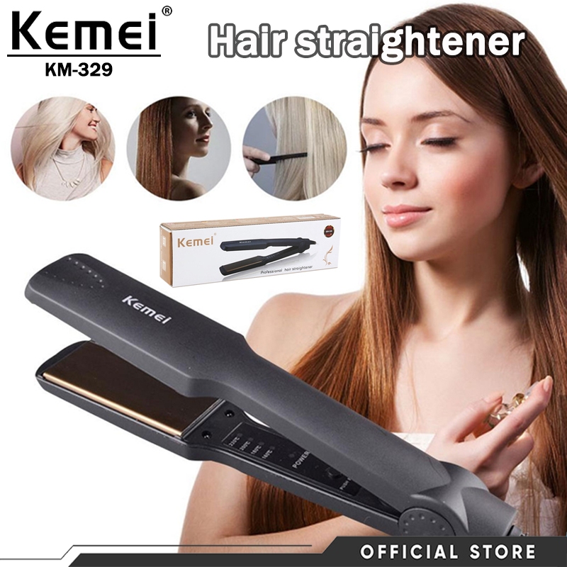 Kemei Professional Electric Splint Temperature Adjustment Hair Straightener KM-329 | Shopee ...