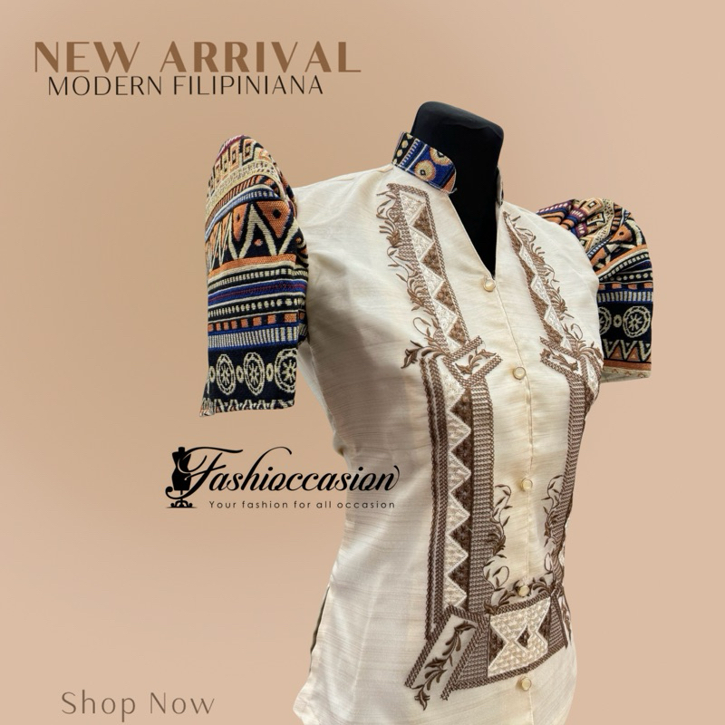 Filipiniana MC ETHNIC BLOUSE w/ BURDA Design | Shopee Philippines