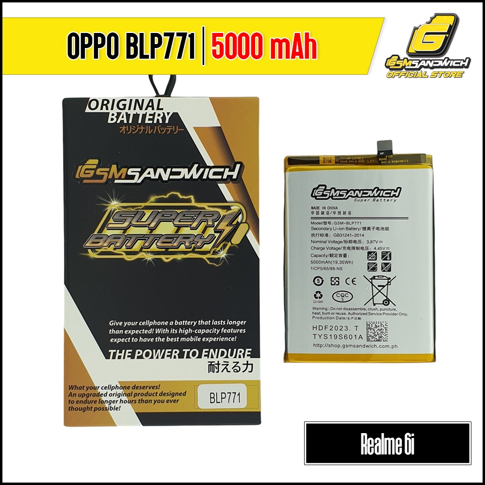 GSMSandwich Super Battery BLP771 for OPPO Realme 6i 5000mAh | Shopee ...
