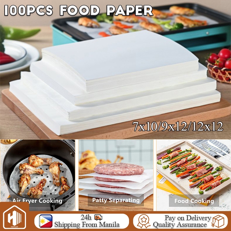 100pcs Grease Proof Wax Paper Food Liner Wings Fries Burger Wax Paper ...