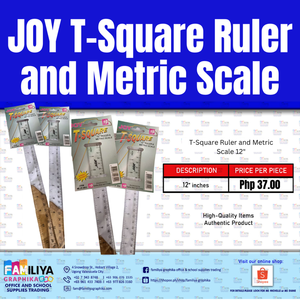 JOY- TSquare Ruler and Metric Scale 12 Inches | Shopee Philippines
