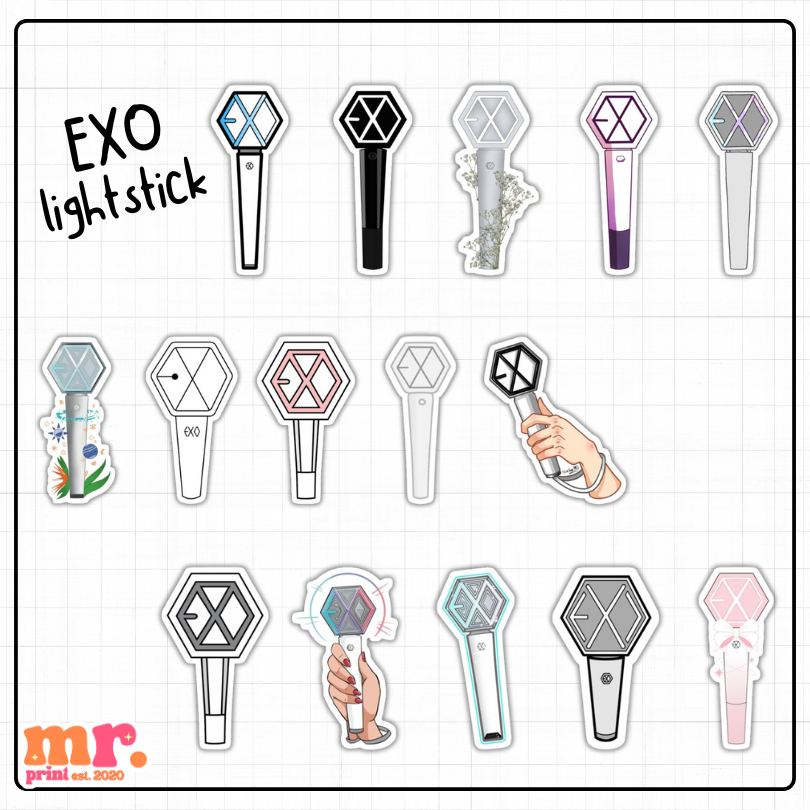 EXO LIGHTSTICK VOL 1 STICKERS | KPOP LIGHTSTICK STICKERS | WATERPROOF ...