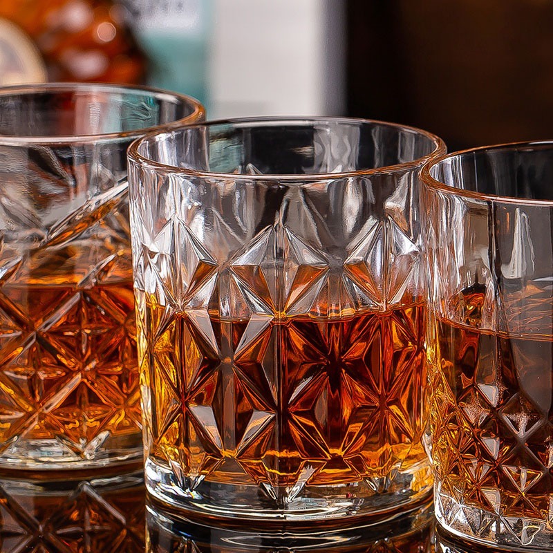 MS GLASS Glassware Drinking Set whiskey glass glass Juice cup (340ml ...