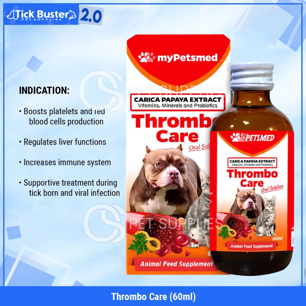 TBS2.0-60mL Petsmed Thrombo Care Oral Solution Carica Papaya Extract ...