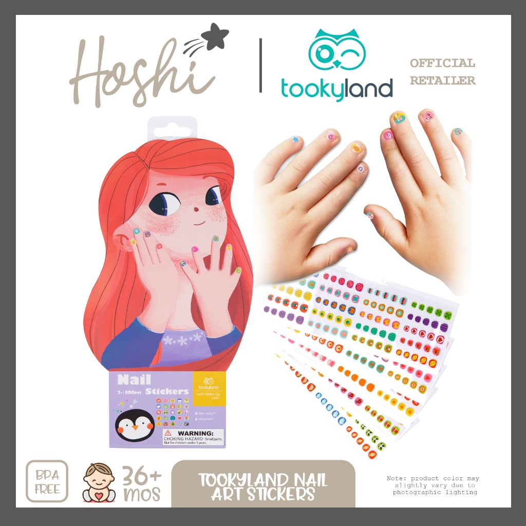 Hoshi Baby x Tookyland 500pcs Nail Art Stickers, Pretend Play Arts ...