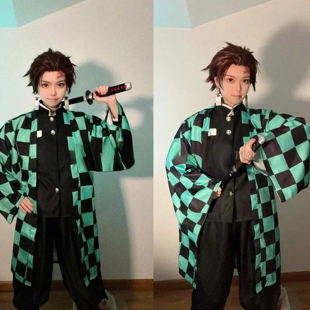 Kids Kimono Sword Kimetsu no Yaiba Kamado Tanjiro Cosplay Costume ...