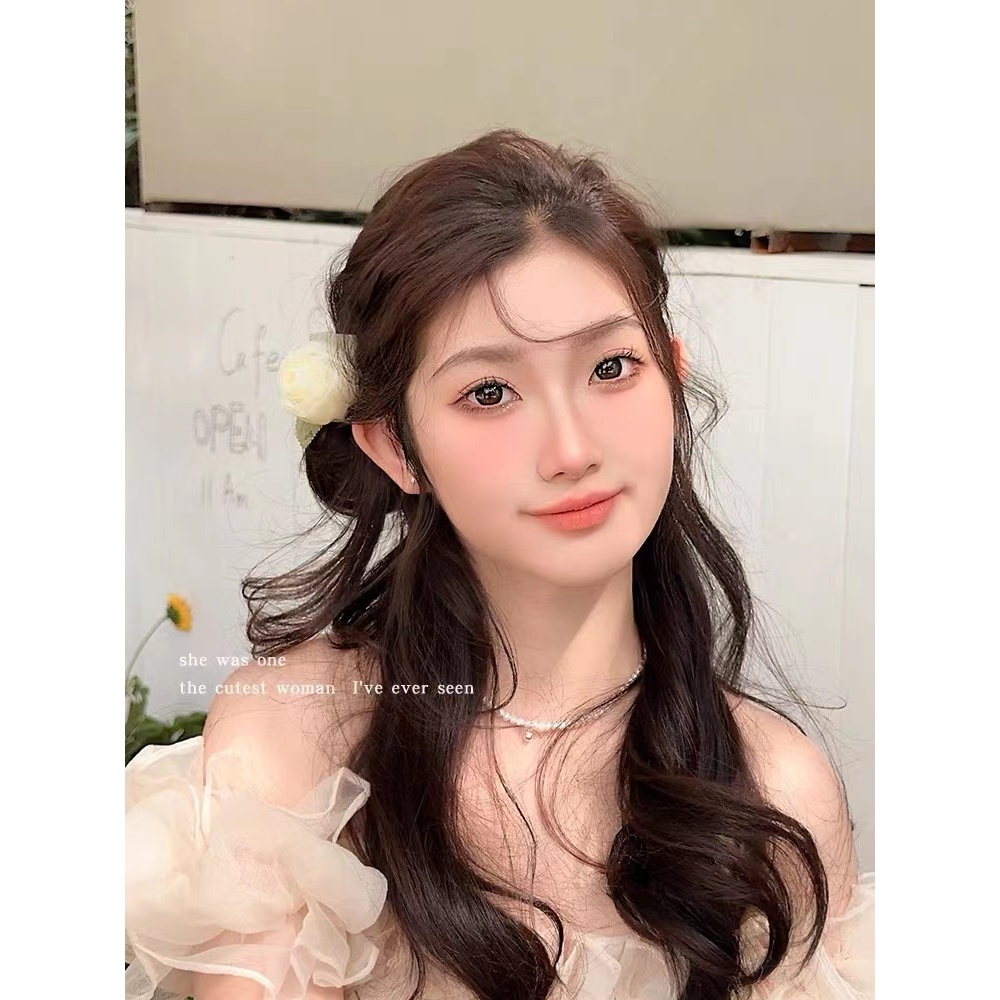 Hand make Rose Hair Clamp Organza Flower Hair Clamp Korean Summer Style ...