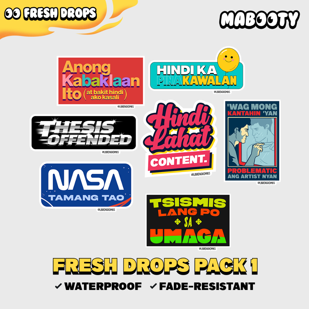 FRESH DROPS 1 Sticker Pack - Waterproof Vinyl Stickers | Shopee Philippines