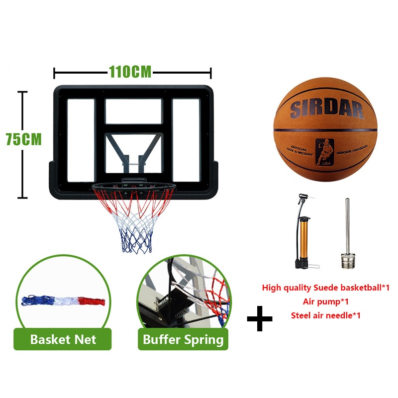 Adult Standard Basketball Hoop Wall-mounted Basketball Rings Indoor and ...