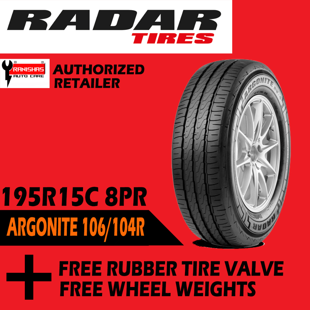 195R15C 8Ply Radar Argonite Tires 106/104P (China made)with Free Rubber ...