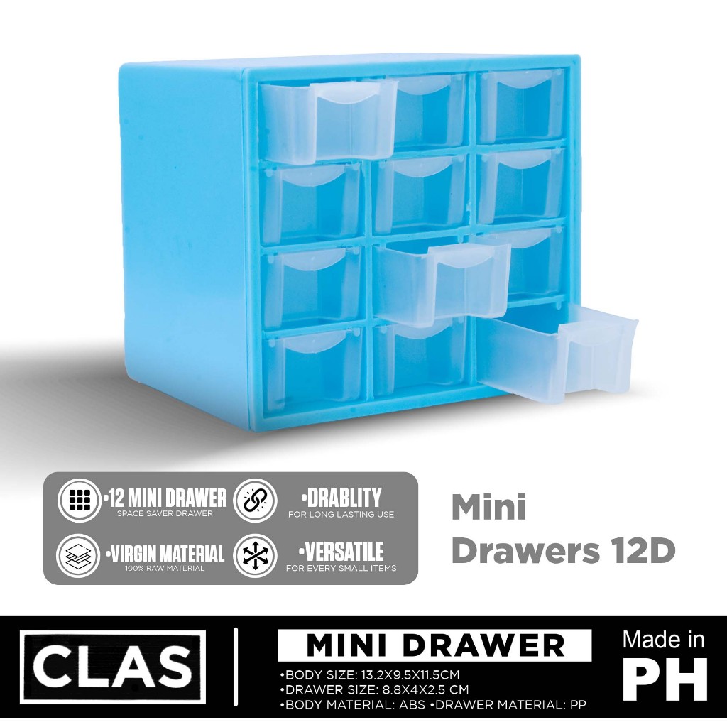 Clas 12 Drawers Mini Cabinet Plastic Storage Organizer Yellow Elephant ...