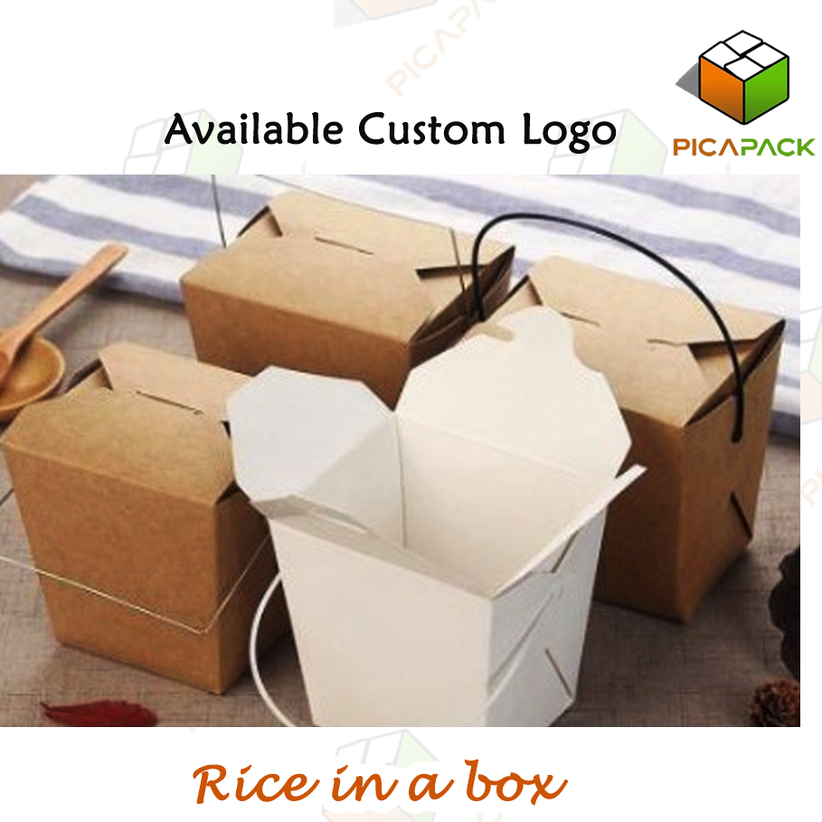 10pcs Rice in a Box with Handle / Chinese Takeout box handle Noodles ...