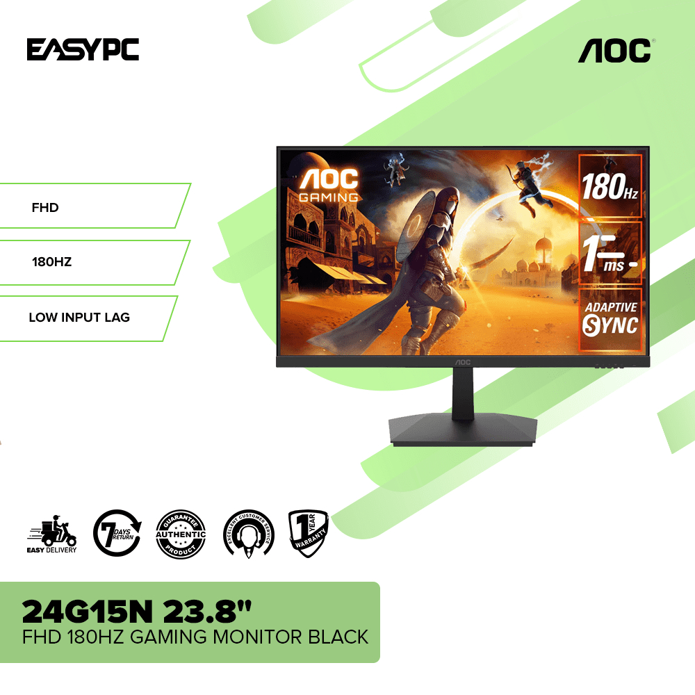 EasyPC| AOC 24G15N 24 inch Gaming Monitor| FHD 180Hz| Black | Shopee ...