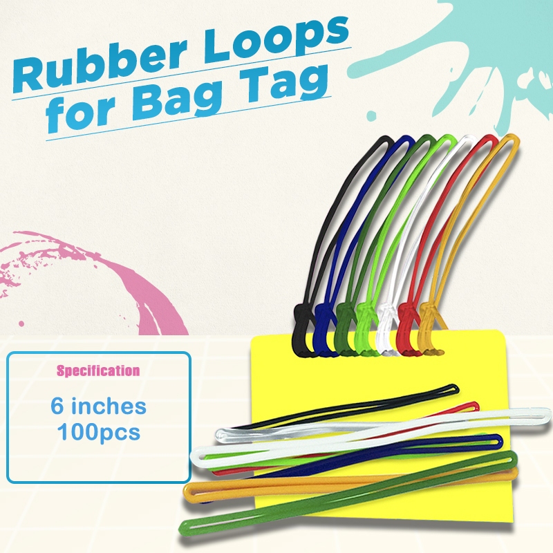 100pcs Rubber Loops for Bag Tag or Luggage Tag Making ID Strap | Shopee ...