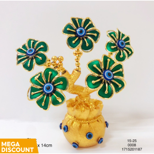 Green Evil Eye Flower Tree Money Tree Wealth Tree on Money Bag Anti ...