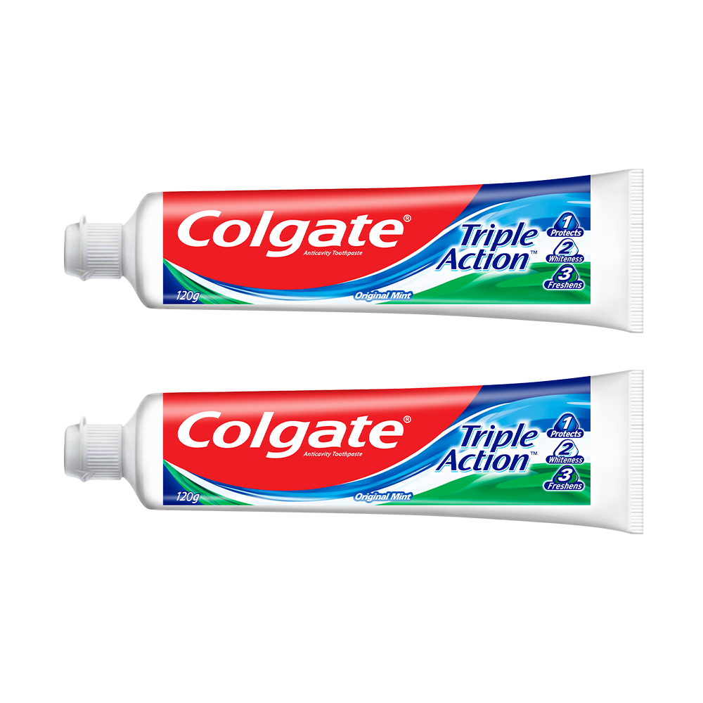 Colgate Triple Action Anti-Cavity Family Toothpaste 120g Twin Pack ...