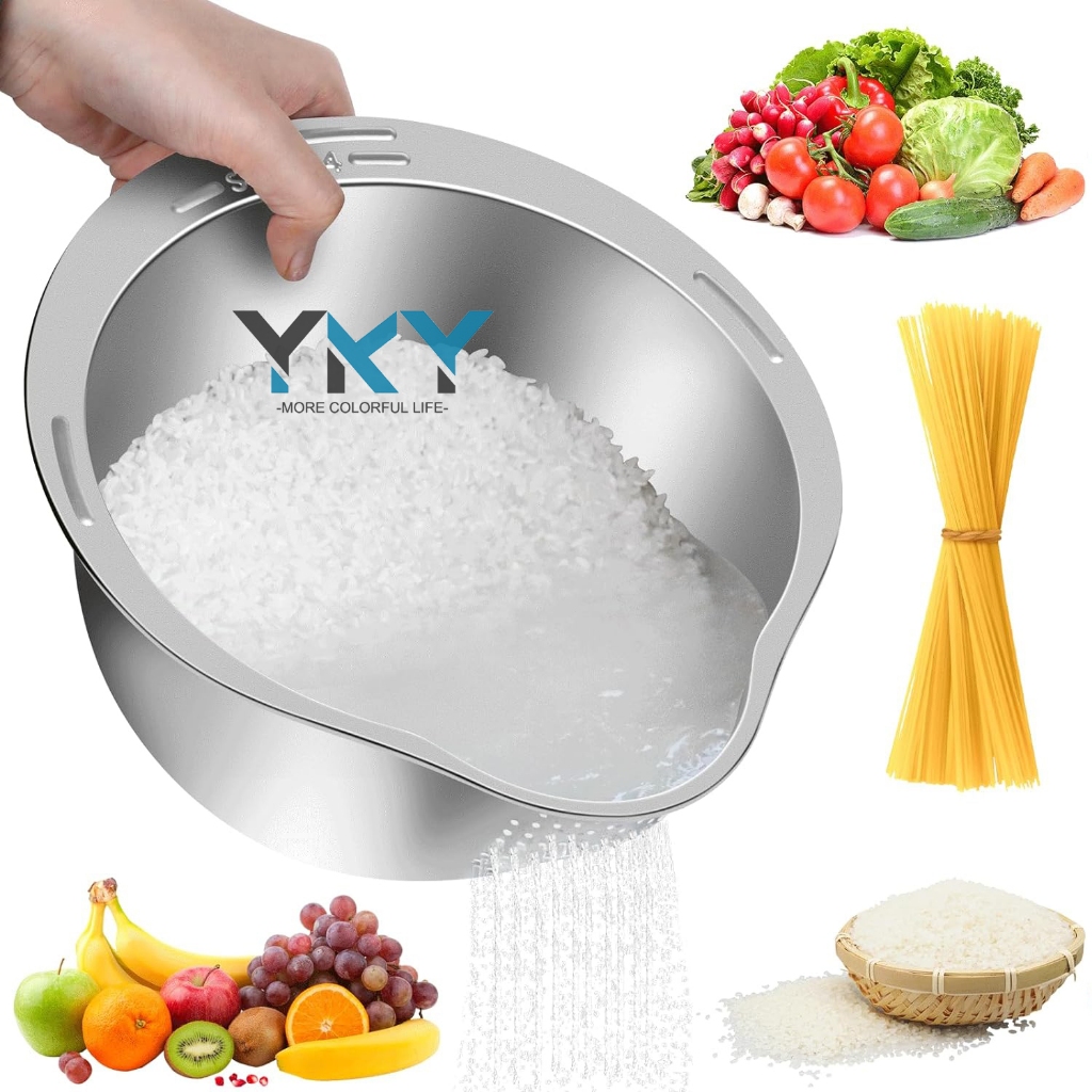Versatile Strainer Rice Washer Stainless Steel Drainers Colander for ...