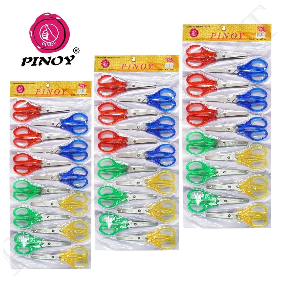 12PCS COLORFUL SCHOOL/OFFICE SCISSORS GOOD QUALITY | Shopee Philippines