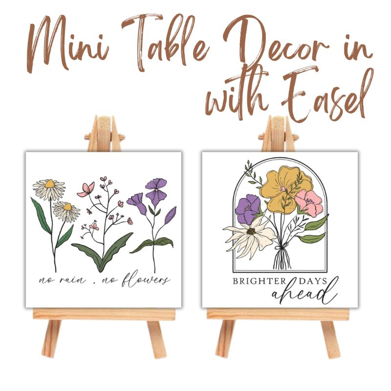 Vintage Flower Mini Table Decor with Mini Easel Aesthetic Decor ...