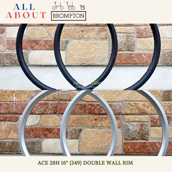 AAB Ace 28H 16" (349) Double Wall Rims for Folding Bike Brompton ...