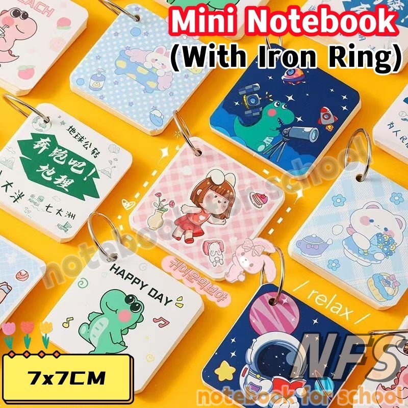 NFS 80 Sheets Cute Notebook Binder Ring Flipping DIY Combinable Blank ...