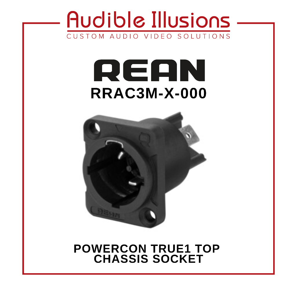 Rean RRAC3M-X-000-1 Loackable Power Inlet Chassis Connector / powerCON ...
