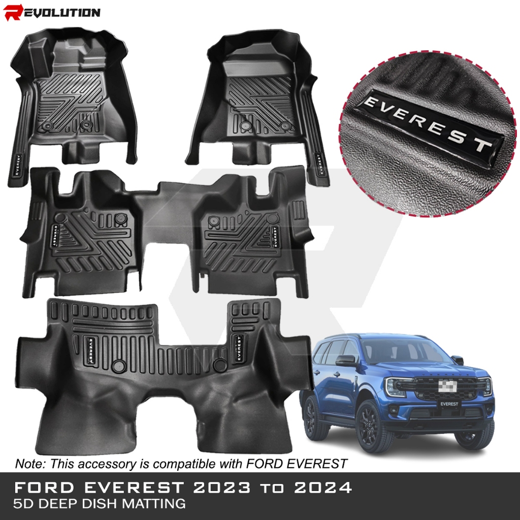 REVO Ford EVEREST 2023 to 2024 OEM 5D Deep Dish Matting (4pcs/set ...