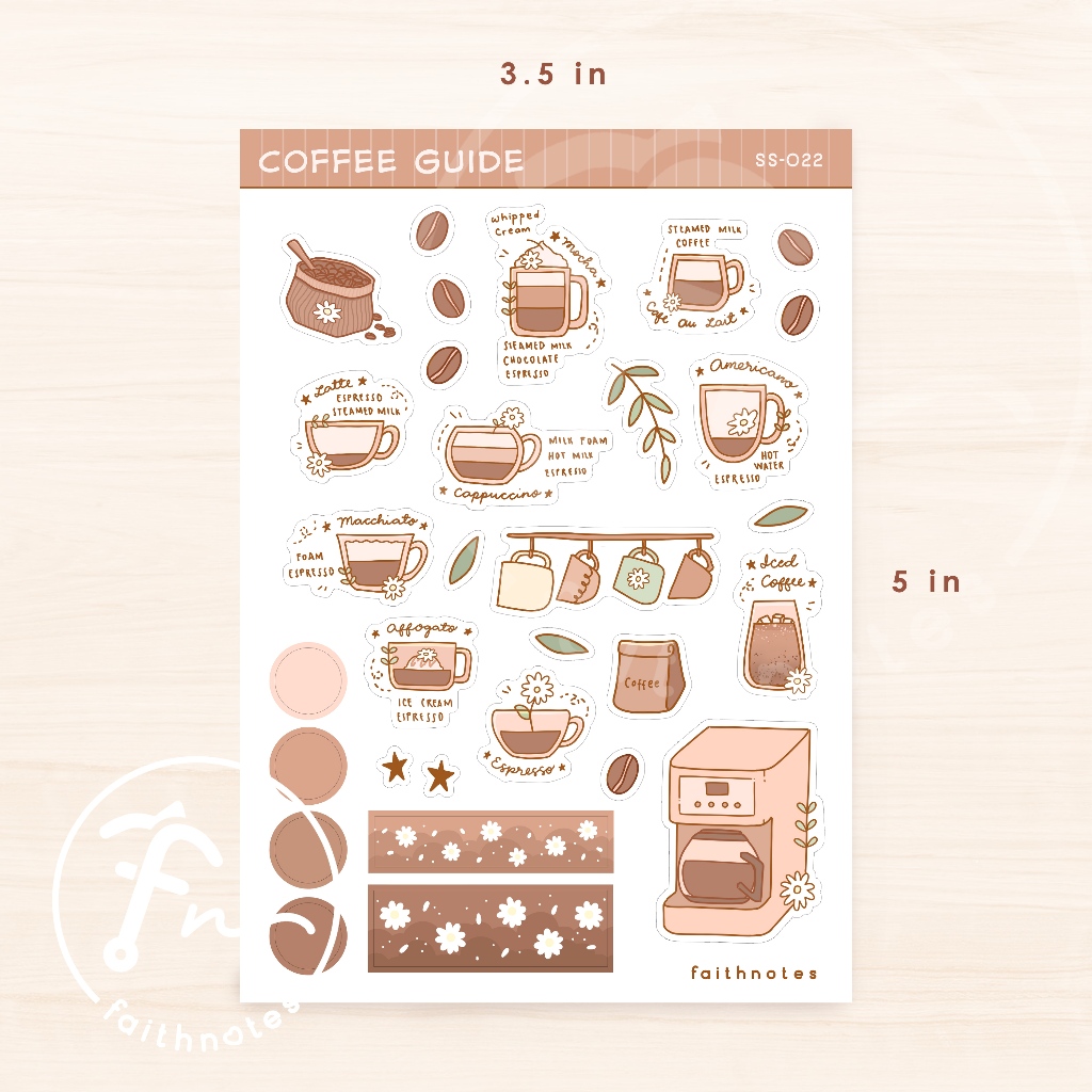 Sticker Sheet - Coffee Guide | Journal Sticker | Planner Sticker ...