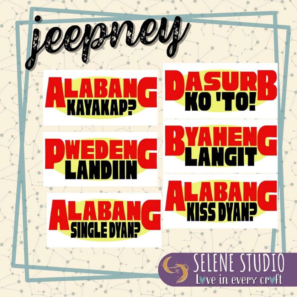 SELENE × JEEPNEY COLLECTION 01 DIE-CUT STICKER FLAKES | JEEP VINYL ...