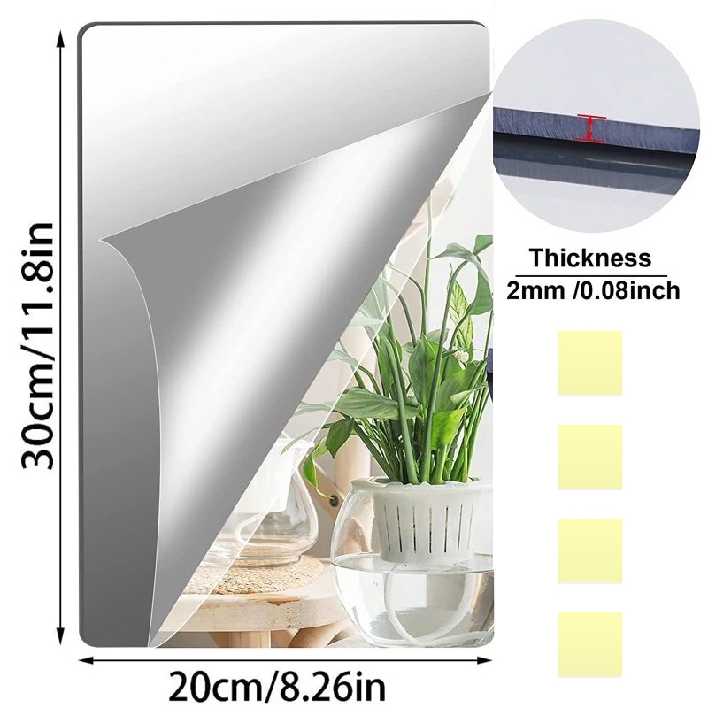 5/10pcs 30*30/20*20cm Acrylic Flexible Mirror Square Mirror Wall ...