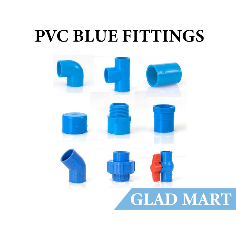 PVC Blue Fittings Coupling Elbow Tee Male Aadaptor Female Aadaptor 1/2 ...