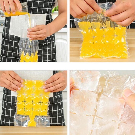 10pcs/pack Plastic Disposable Ice-Making Bags Ice Packs Ice Maker Ice ...