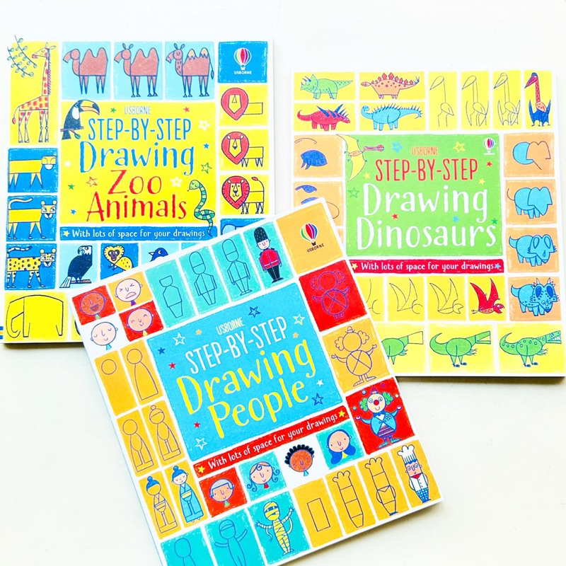 Step-by-Step Drawing Book (Zoo Animals, Dinosaurs, People, Horses ...