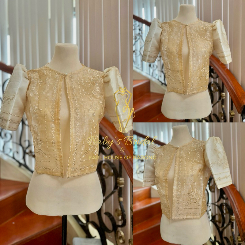 Modern Filipiniana Bolero/ Mestiza with Full Embroidery Design | Shopee ...