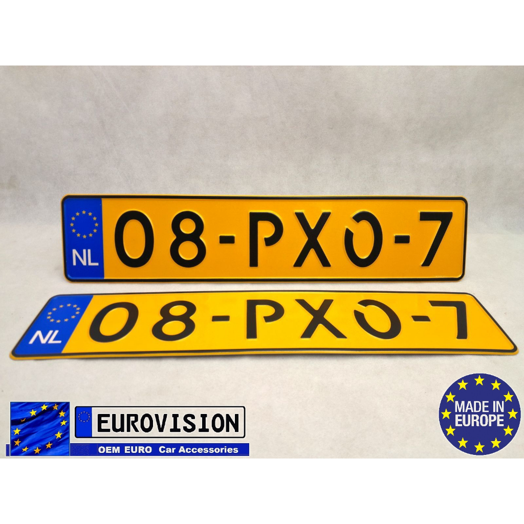 Netherlands Euro Plates - Dutch Europlates PAIR Made in EU - 2 Pcs ...