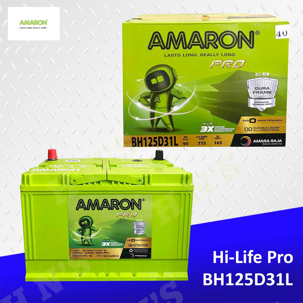 Amaron Pro BH125D31L ( 3SM ) Maintenance Free Car Battery 24 months warranty | Shopee Philippines