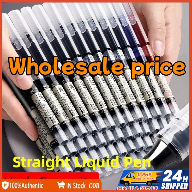 10 20 50 Pcs Straight Liquid Rollerball Ball Gel Pen 0.5mm Quick-Drying ...