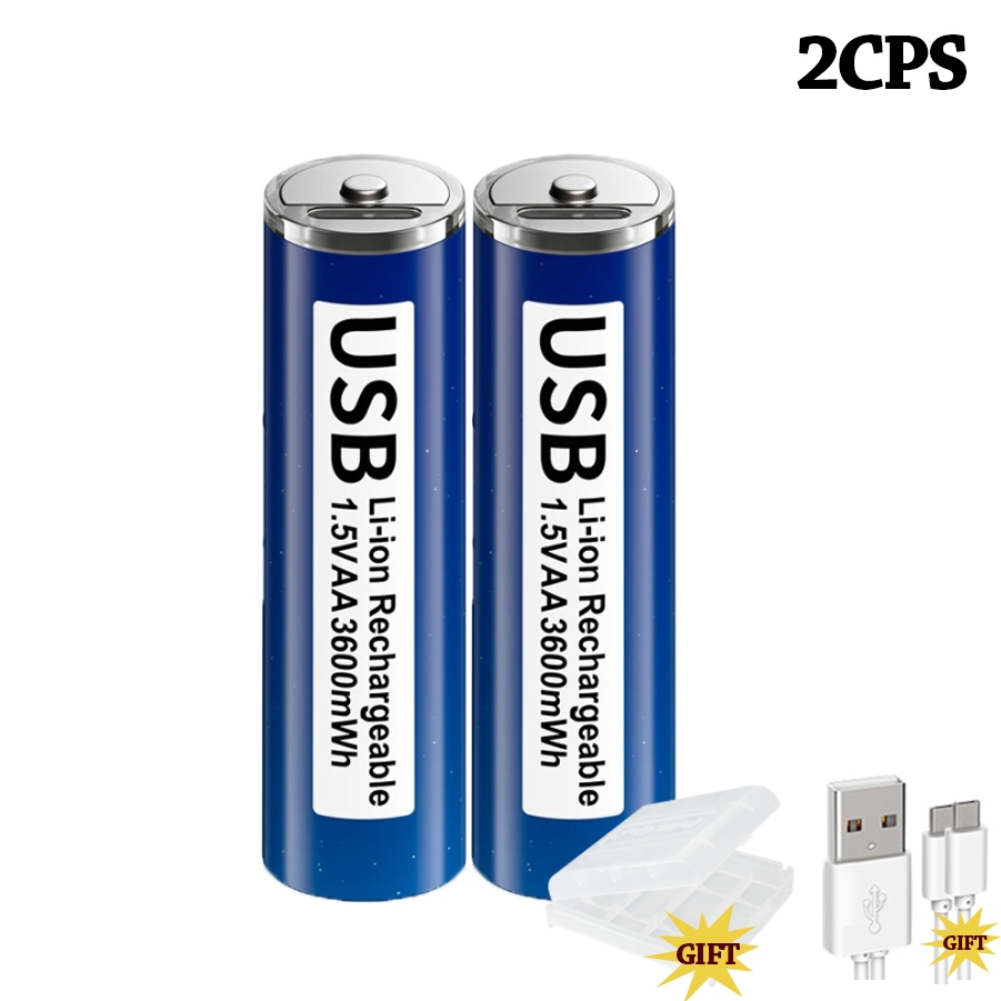 PALO USB 1.5V AA 3600 mwh Li-Ion Type C rechargeable AA battery ...