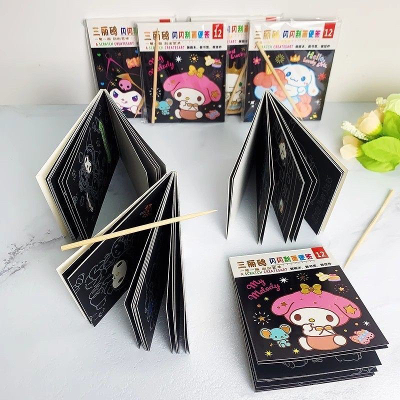 Sanrio Scratch Painting Coloring Book Scratch Painting Paper Colorful ...