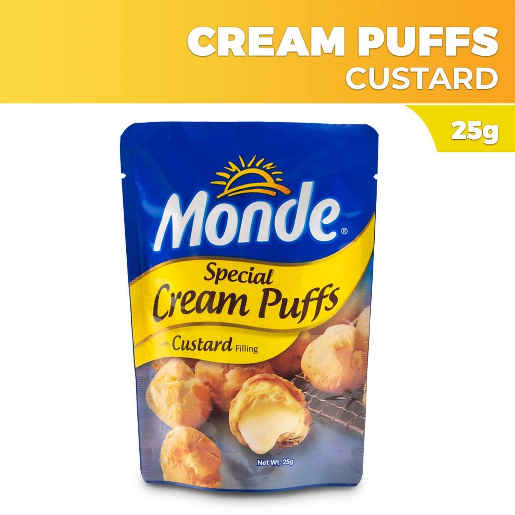 Monde Special Cream Puffs Custard 25g | Shopee Philippines