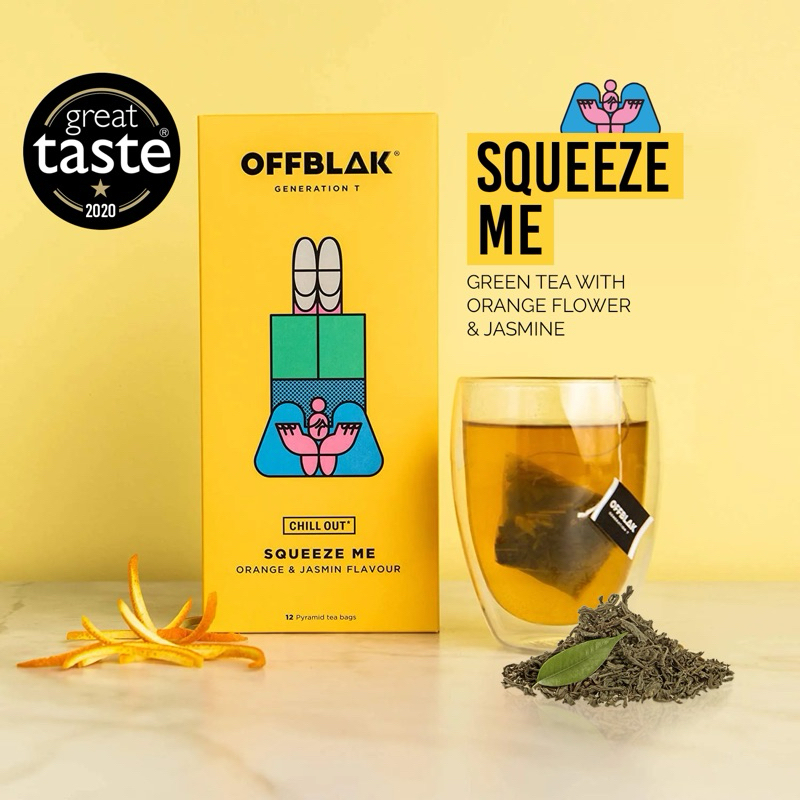 Offblak 'Squeeze Me' Orange & Jasmine Flavour Green Tea, 12 Tea Bags ...