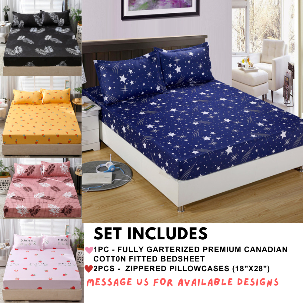 SABANA [3in1] Fully Garterized Bedsheet Single Double Family Queen King ...
