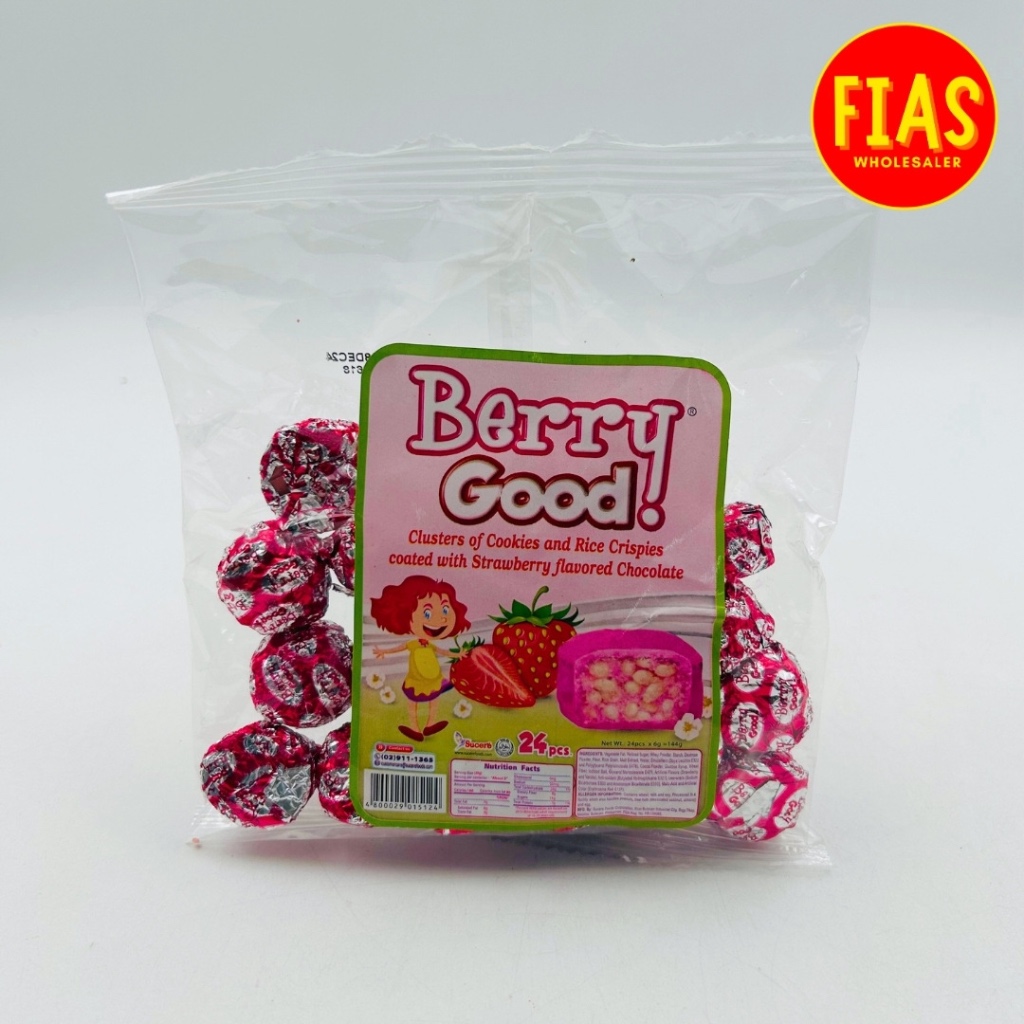 24 pcs Berry Good Strawberry Flavor Coated Cookies and Rice Crisps ...